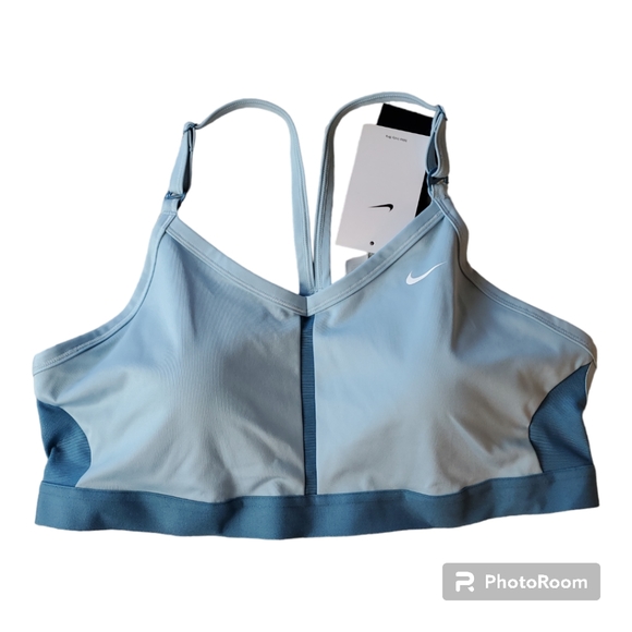 Nike | Intimates & Sleepwear | Nike Womens Indy Sports Bra Blue Swoosh ...